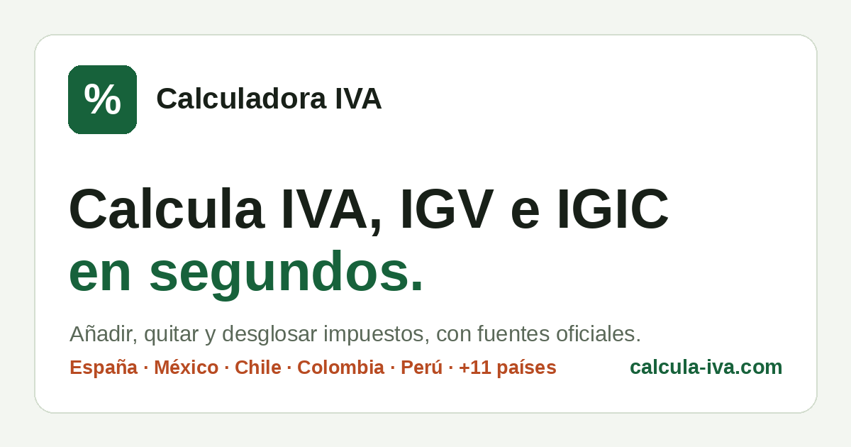 Calculadora IVA Colombia 2026: 19% y 5%